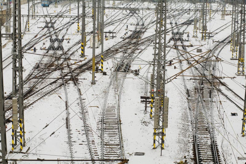 Raiway stock photo. Image of winter, railroad, track - 12380326