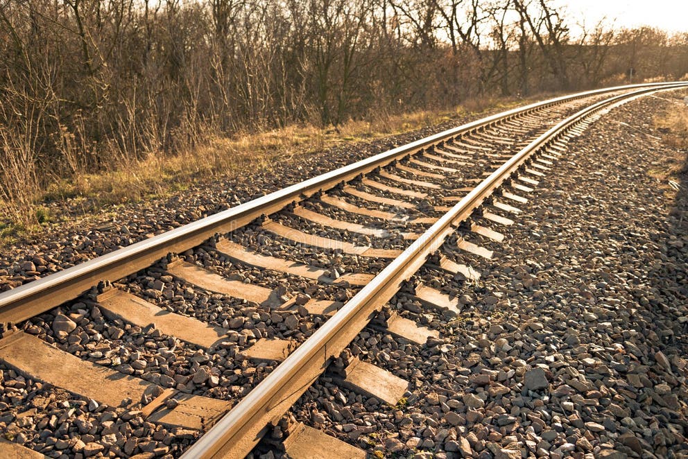 Raiway stock image. Image of toned, perspective, gravel - 50902995