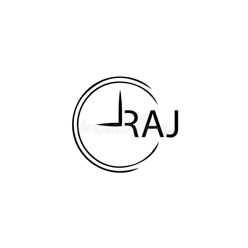 RAJ Letter Logo Design on White Background. RAJ Creative Initials ...