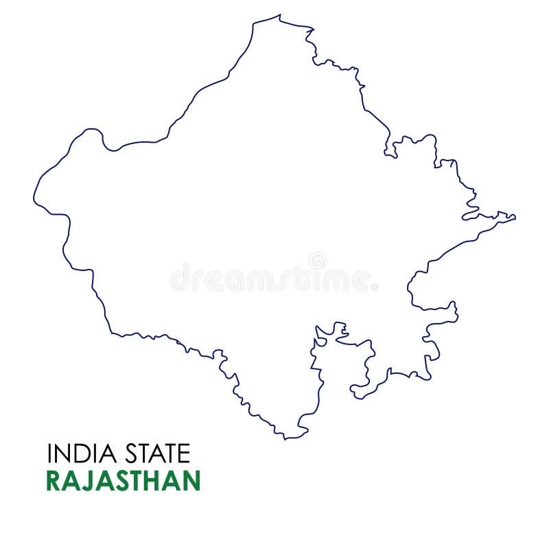 Rajasthan Map of Indian State. Rajasthan Map Vector Illustration Stock ...