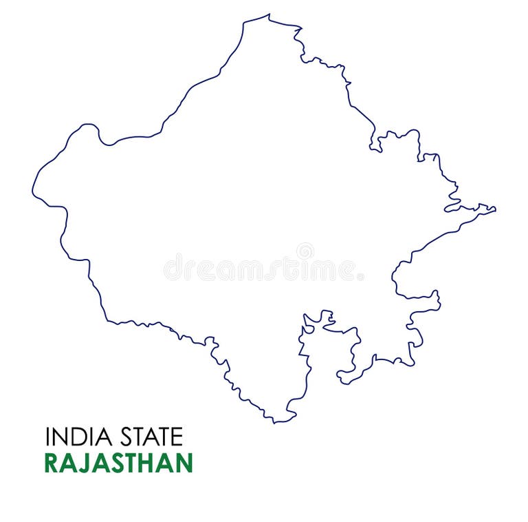 Rajasthan Map of Indian State. Rajasthan Map Vector Illustration Stock ...