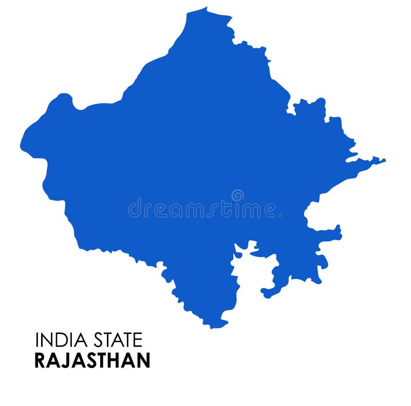 Rajasthan Map of Indian State. Rajasthan Map Vector Illustration Stock ...