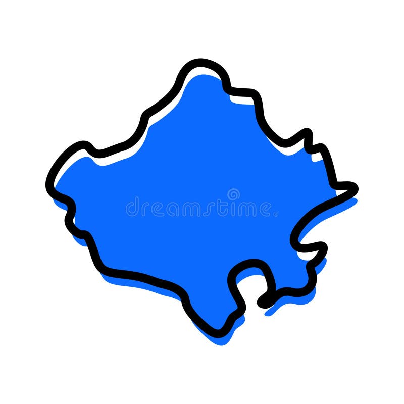 Rajasthan Map Vector Illustration in Blue Color Stock Vector ...