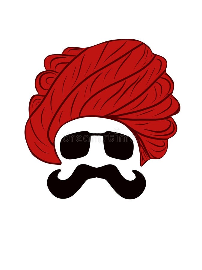 Rajasthani Man Concept Logo Design Stock Illustration - Illustration of ...