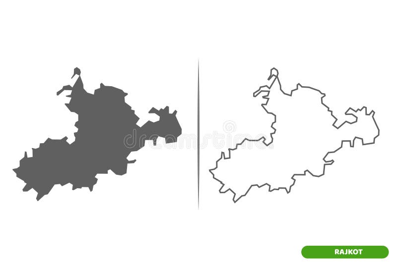 Rajkot District of Gujarat State Map Stock Vector - Illustration of ...