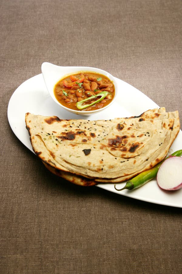Rajma or Red Kidney Beans with Naan, Indian Dish Stock Photo - Image of ...