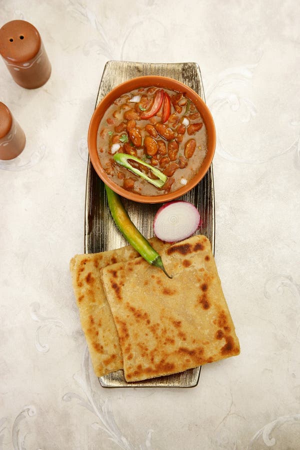 Rajma or Red Kidney Beans with Paratha, Indian Dish Stock Image - Image ...