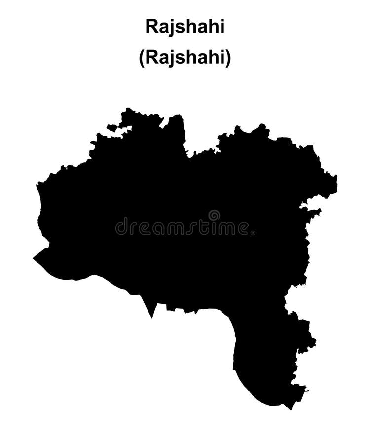 Rajshahi outline map stock vector. Illustration of east - 371637731