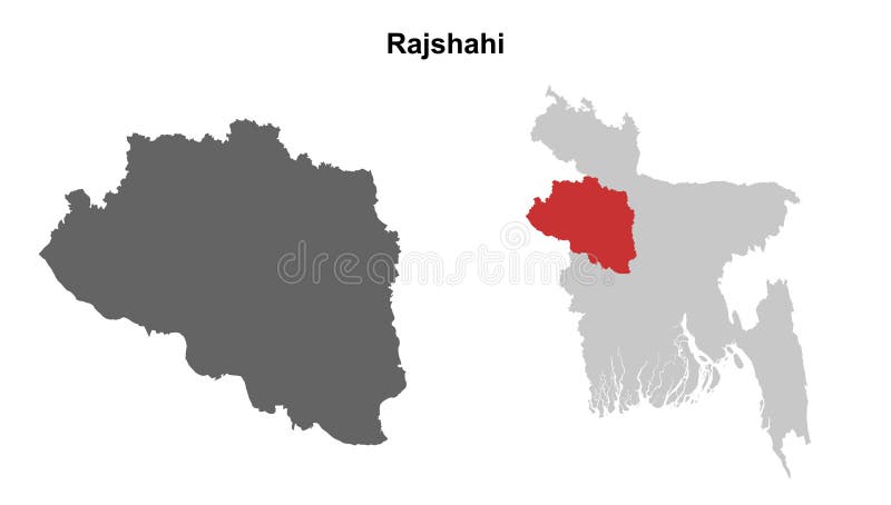 Rajshahi outline map stock illustration. Illustration of territory ...