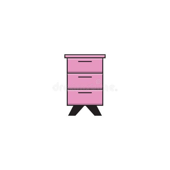 Pink drawer shelf. stock vector. Illustration of cartoon - 376184153
