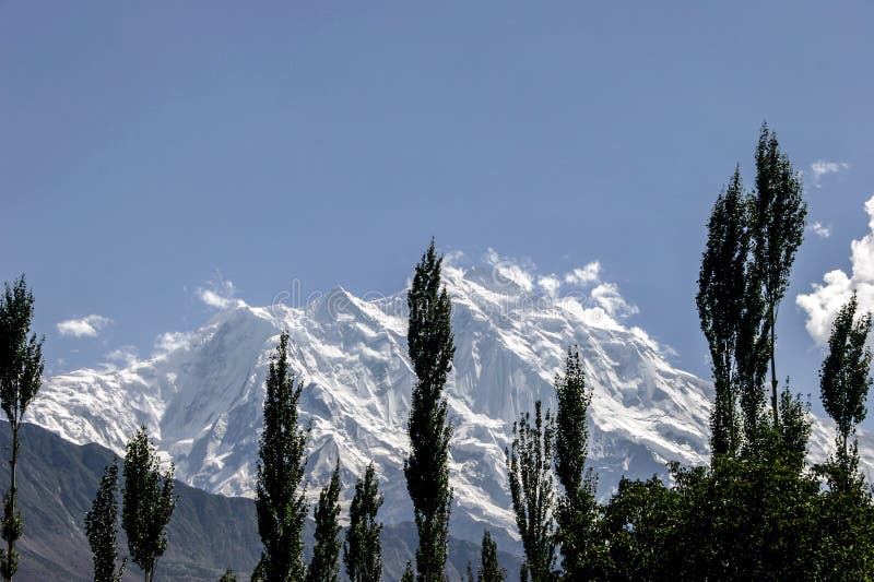Rakaposhi, Karakoram Mountain Range in Pakistan Stock Image - Image of ...
