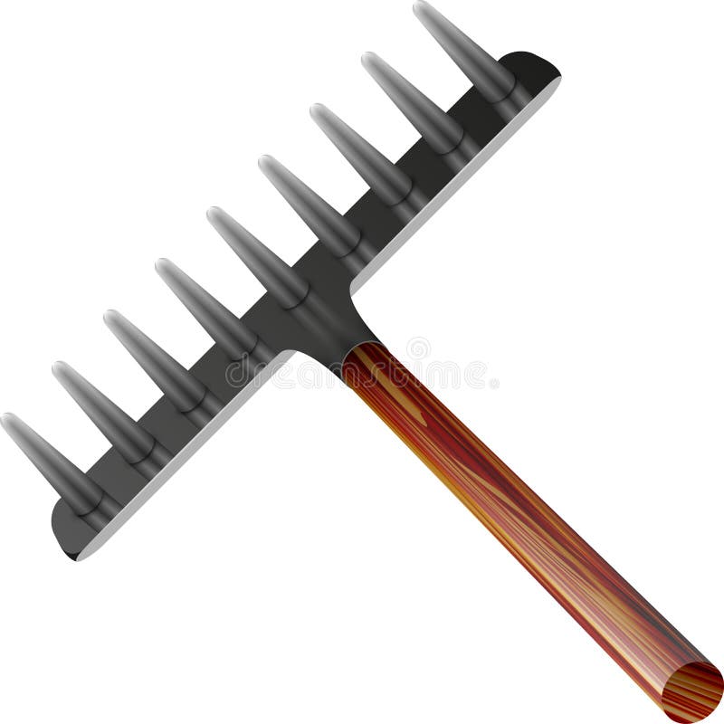 Rake stock vector. Illustration of gray, single, rake - 53218052