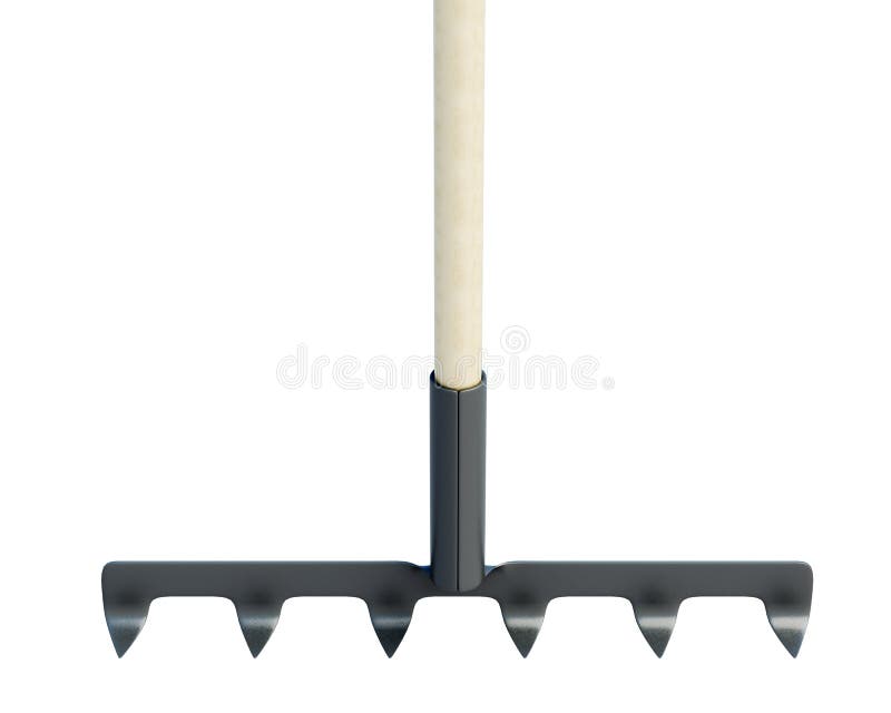 Rake Front View Isolated on White Background. 3d Rendering Stock ...
