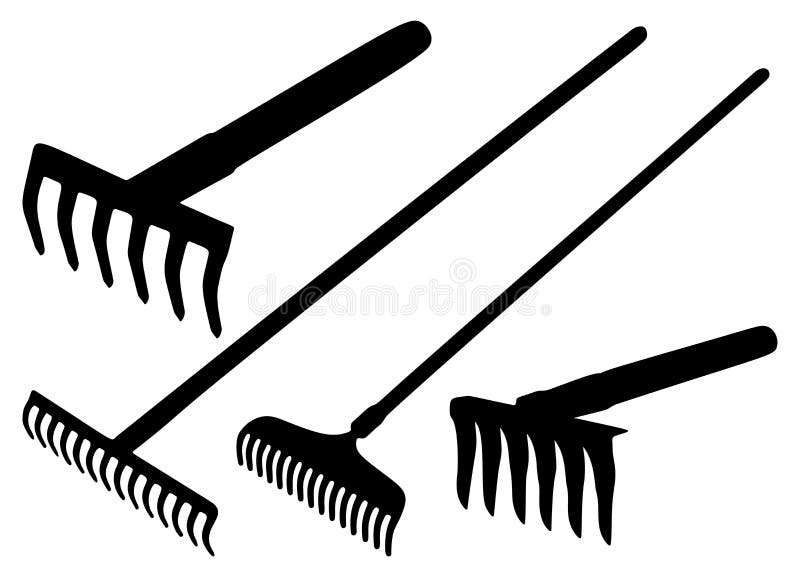 Garden rake set. stock vector. Illustration of tool - 232261383