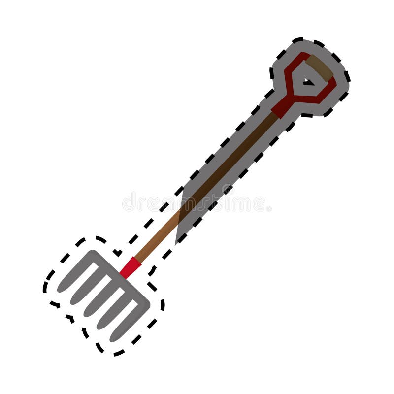 Rake gardening tool stock illustration. Illustration of element - 83196118
