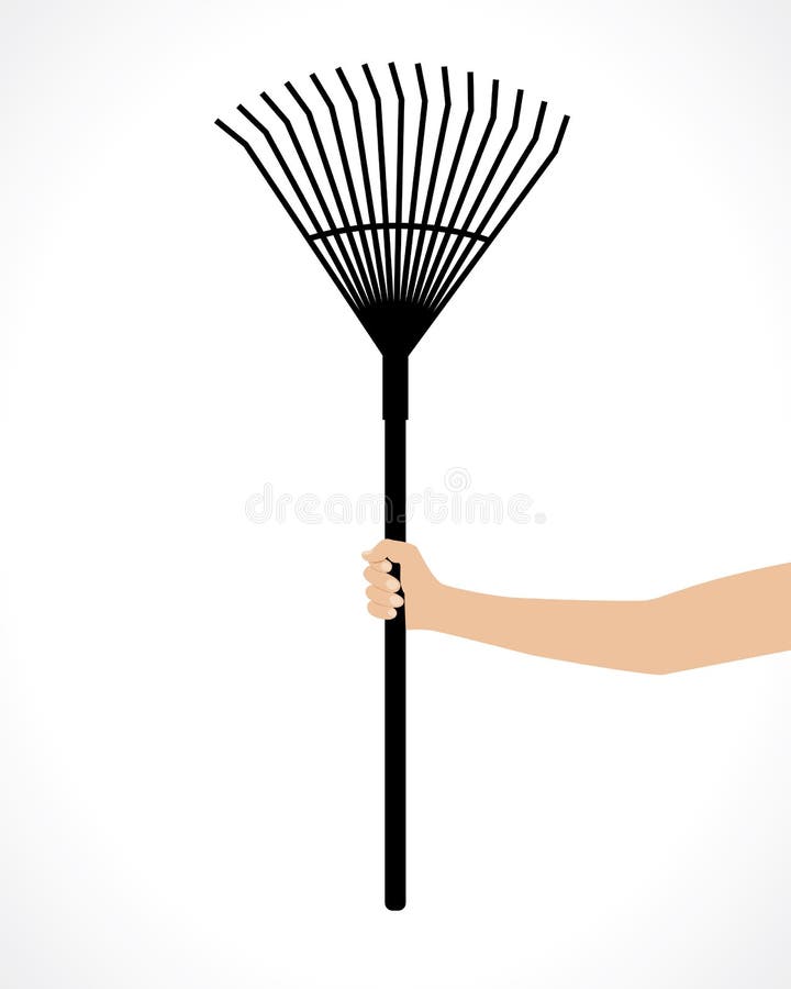 Rake in hand stock vector. Illustration of harvesting - 76234506