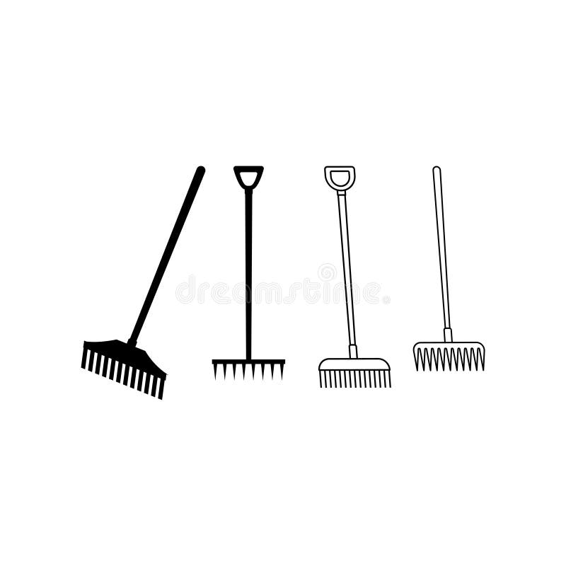 Rake Icon Set Design Template Vector Illustration Isolated Stock Vector ...