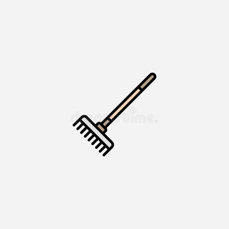 Rake symbol vector stock vector. Illustration of farm - 107188467