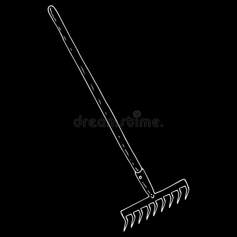 Rake Icon. Vector of Garden Rake. Hand Drawn Rake Stock Vector ...