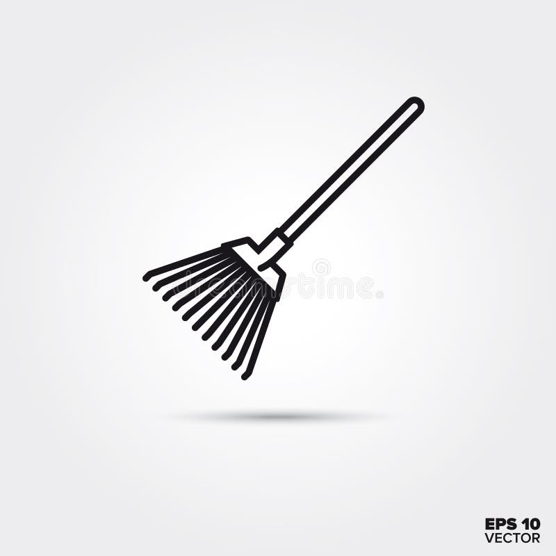Rake line icon stock vector. Illustration of rake, garden - 144305716