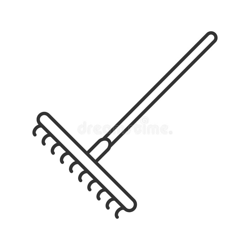 Rake. Vector drawing stock illustration. Illustration of equipment ...