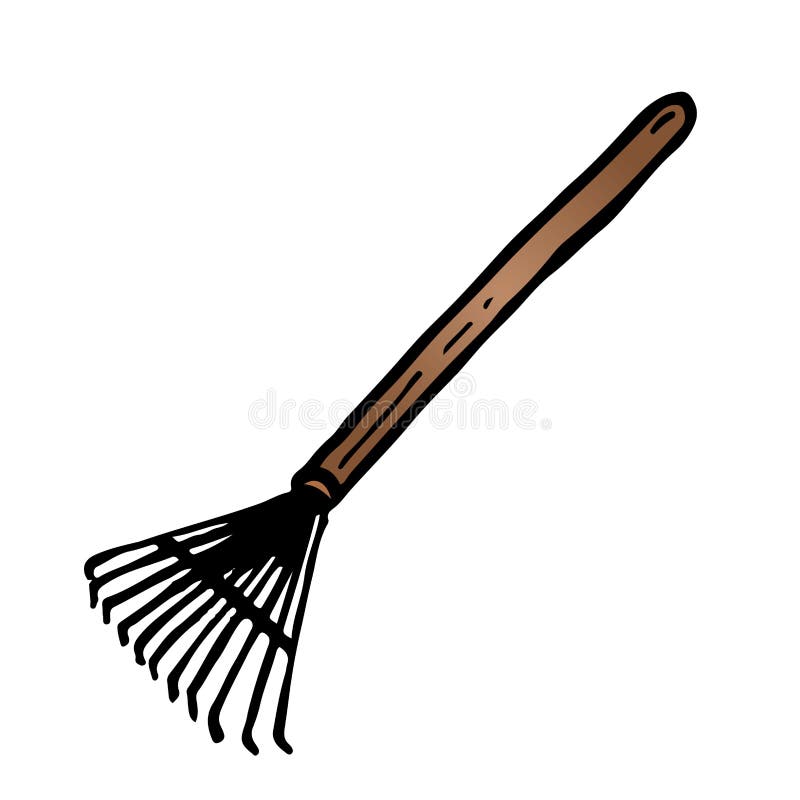Color rake doodle stock vector. Illustration of cartoon - 218950153