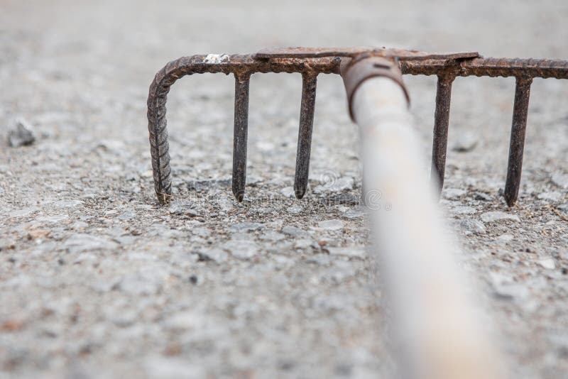 The rake is rusty stock photo. Image of fresh, branches - 130139718