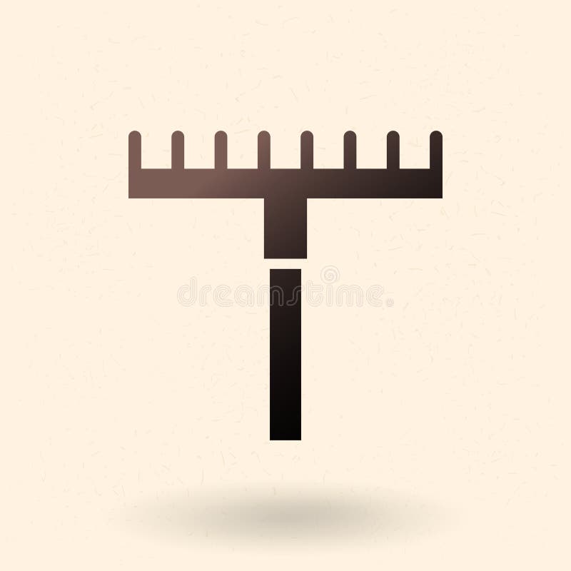Rake Silhouette Icon. Vector Simple Gardening Tool Stock Illustration ...