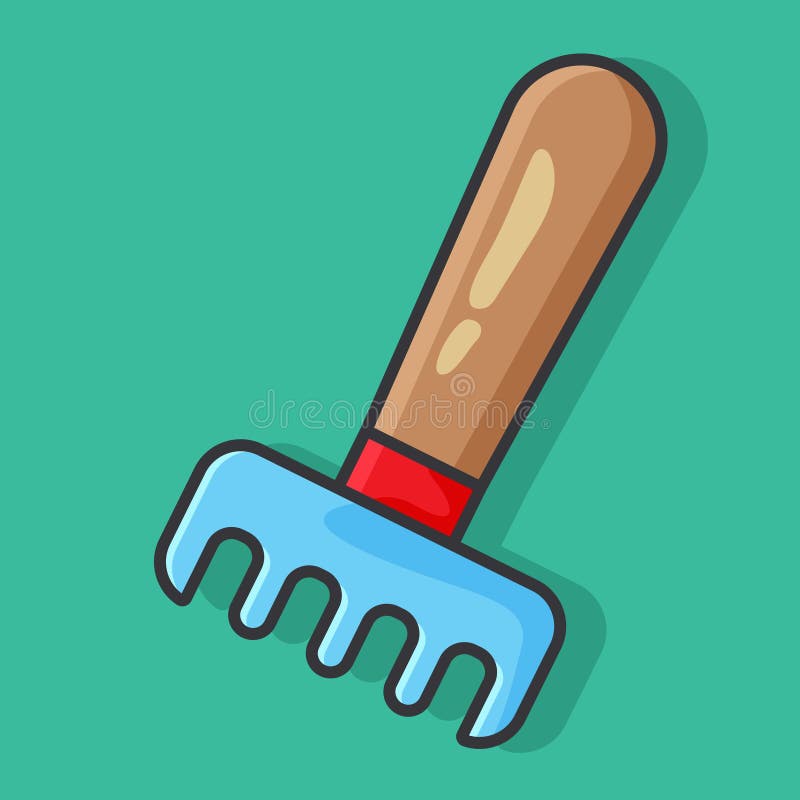 Rake Tool Isolated Cartoon Vector Illustration in Flat Style Stock ...