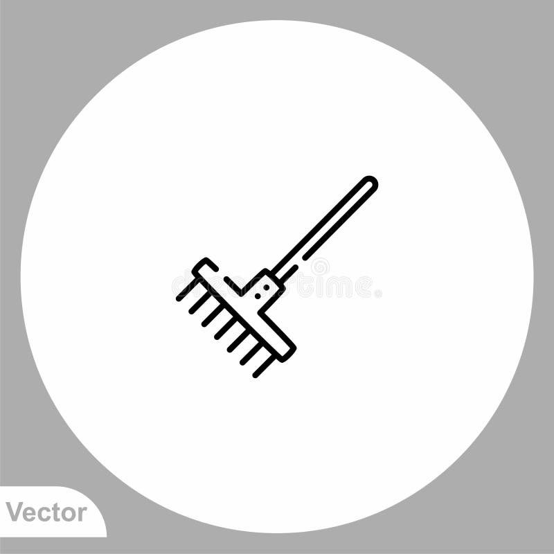 Rake symbol vector stock vector. Illustration of farm - 107188467
