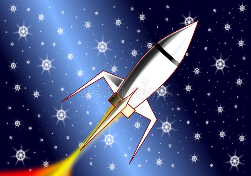 Raket stock illustrationer. Illustration av fluga, utforskning - 37502449