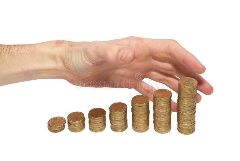 Raking money hands stock image. Image of coins, banking - 8424453