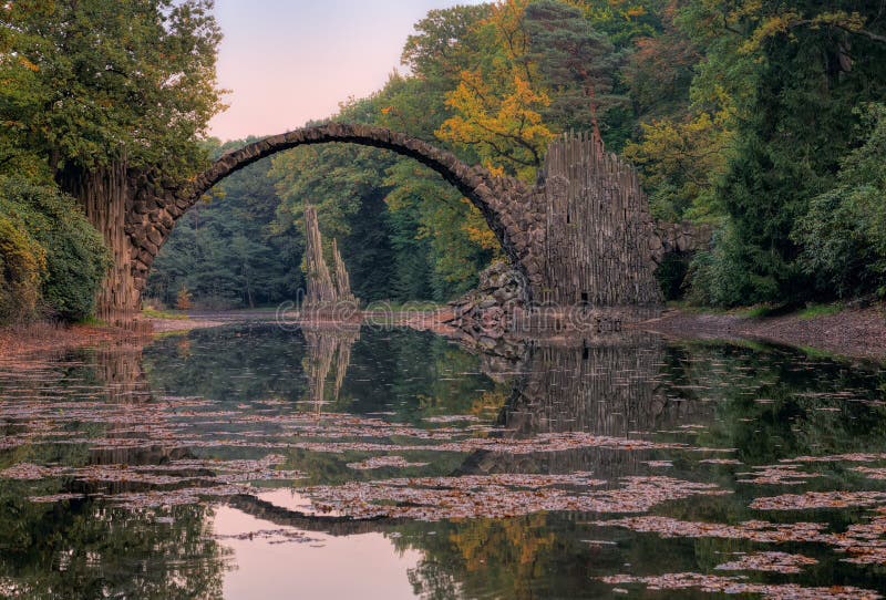 Rakotz bridge stock photo. Image of germany, leaf, tree - 45470542