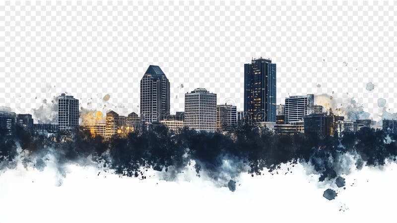 Raleigh city skyline stock image. Illustration of background - 341487701