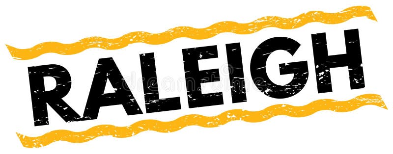 RALEIGH Text on Yellow-black Lines Stamp Sign Stock Illustration ...
