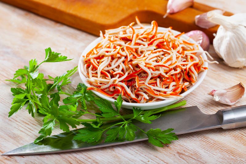 Rallado, Popular Spanish Appetizer Made of Surimi Stock Photo - Image ...