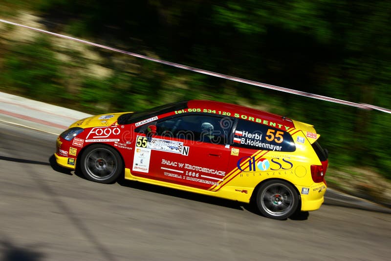 Yellow rally car editorial stock image. Image of machines - 5418034