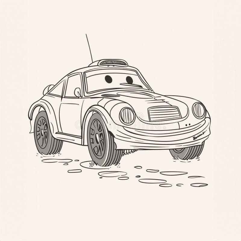 Rally Car - a Cartoon of a Car Stock Illustration - Illustration of ...