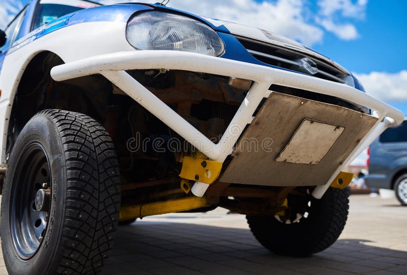 Rally Car in Front, Bottom, Front Suspension Stock Photo - Image of ...