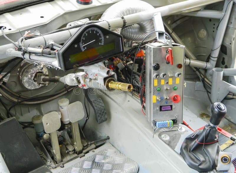Rally car interior stock image. Image of bars, motor - 74814317