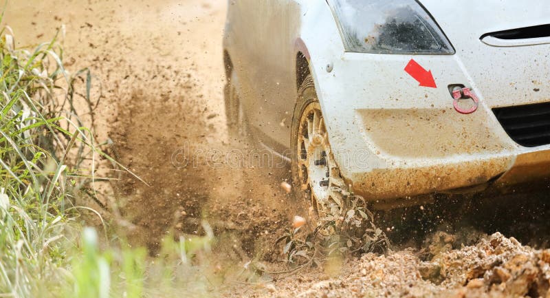 Rally car in muddy road stock image. Image of rally, auto - 80417637