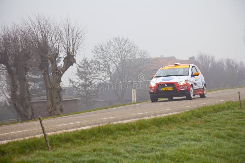 Rally Car Racing in the Fog Editorial Image - Image of automotive ...