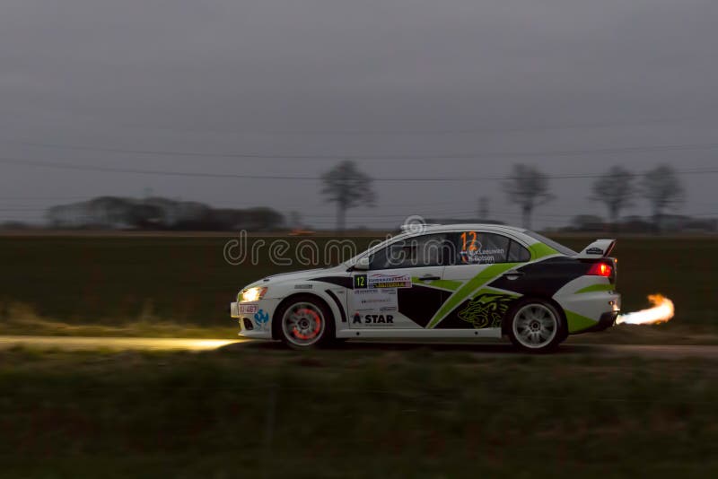 Mitsubishi Rally Car editorial image. Image of cross - 68754875
