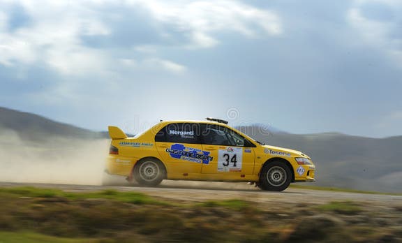 Rally car running fast editorial stock image. Image of automobile ...