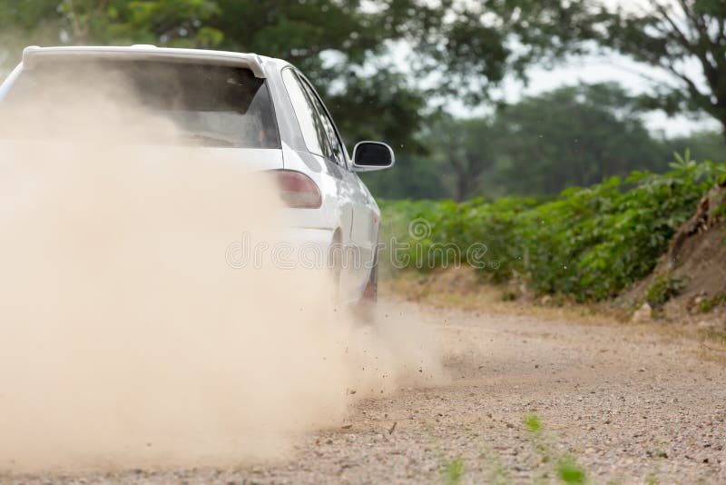 Rally Car Speed in Dirt Road Stock Photo - Image of competition, drive ...