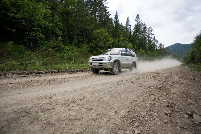 Rally on a dirt road. stock photo. Image of racer, drive - 21087828