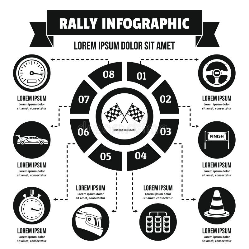 Rally Infographic Concept, Simple Style Stock Vector - Illustration of ...