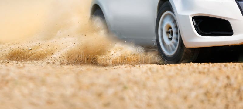 Rally Race Car Drifting on Dirt Track Stock Photo - Image of insurance ...