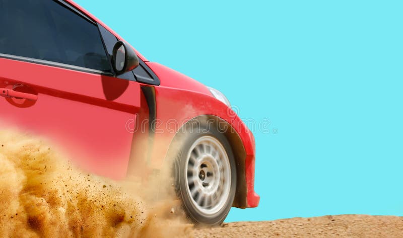 Rally Race Car Drifting on Dirt Track Stock Photo - Image of desert ...