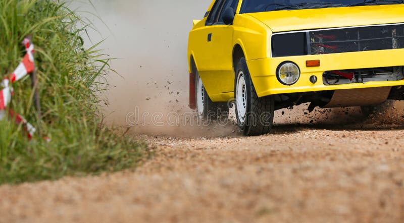 Rally Race Car Drifting on Dirt Track Stock Image - Image of rally ...